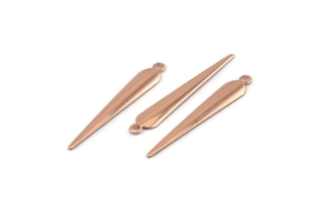 Rose Gold Spike Charm, 12 Rose Gold Plated Brass Spike Charms With 1 ...