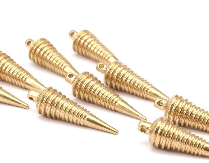 Raw Brass Spike 5 Raw Brass Spike Tribal Pendants With 1 Loop | Etsy