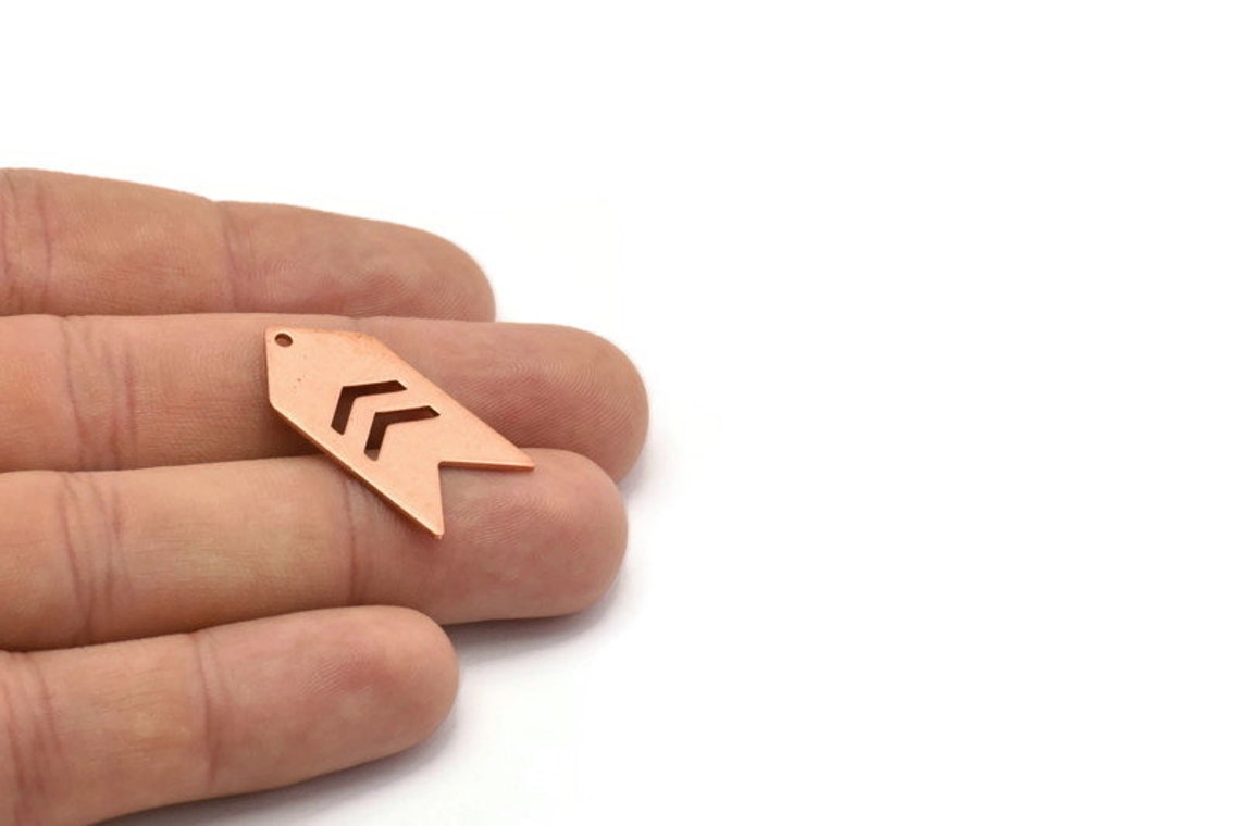 Copper Arrow Chevron 10 Raw Copper Arrow Chevron Charms | Etsy