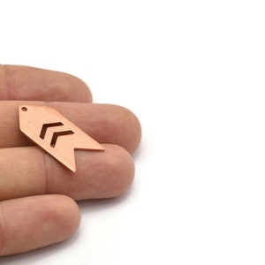 Copper Arrow Chevron, 10 Raw Copper Arrow Chevron Charms (15x30x0.80mm ...
