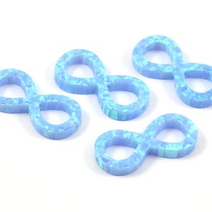 Blue Opal Infinity Beads, 1 Synthetic Opal Light Blue Infinity Bead ...