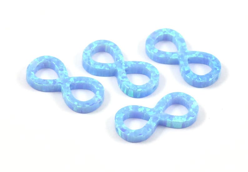 Blue Opal Infinity Beads 1 Synthetic Opal Light Blue Infinity | Etsy