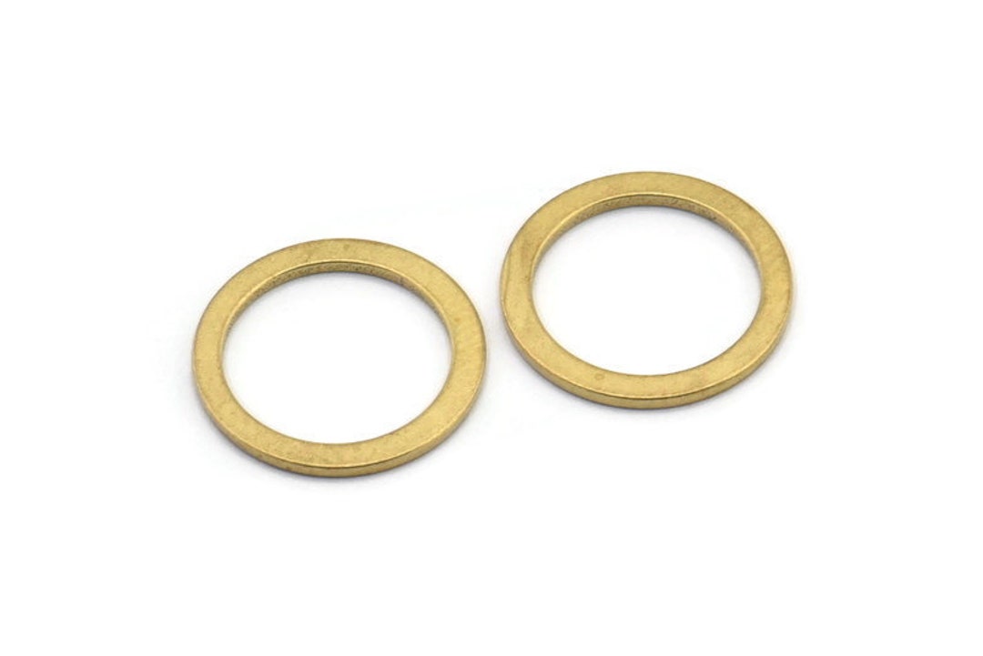 Brass Circle Connector, 25 Raw Brass Circle Connectors (16x0.90mm ...