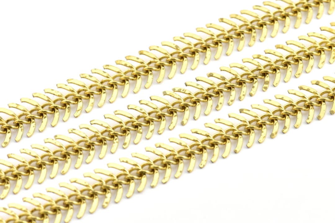 Fish Bone Chain, 2 M Raw Brass Fish Bone Chain, (9mm ) Z094 - Etsy