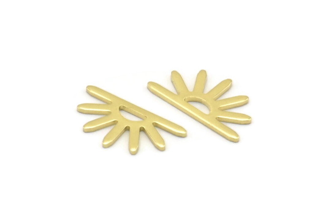 Brass Sun Blank, 24 Raw Brass Sun Blanks, Findings, Connectors (8x15x0 ...