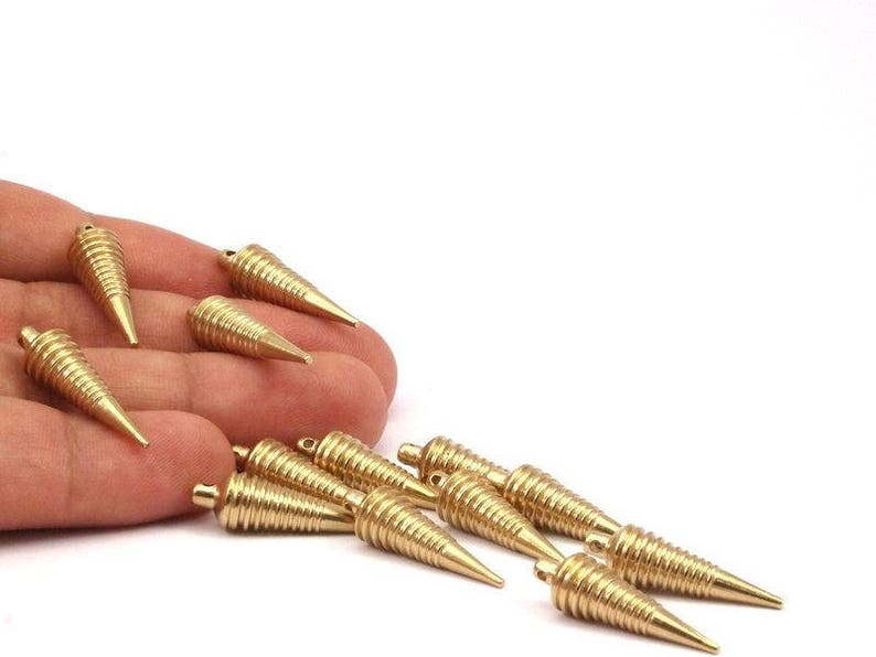 Raw Brass Spike 5 Raw Brass Spike Tribal Pendants With 1 Loop | Etsy