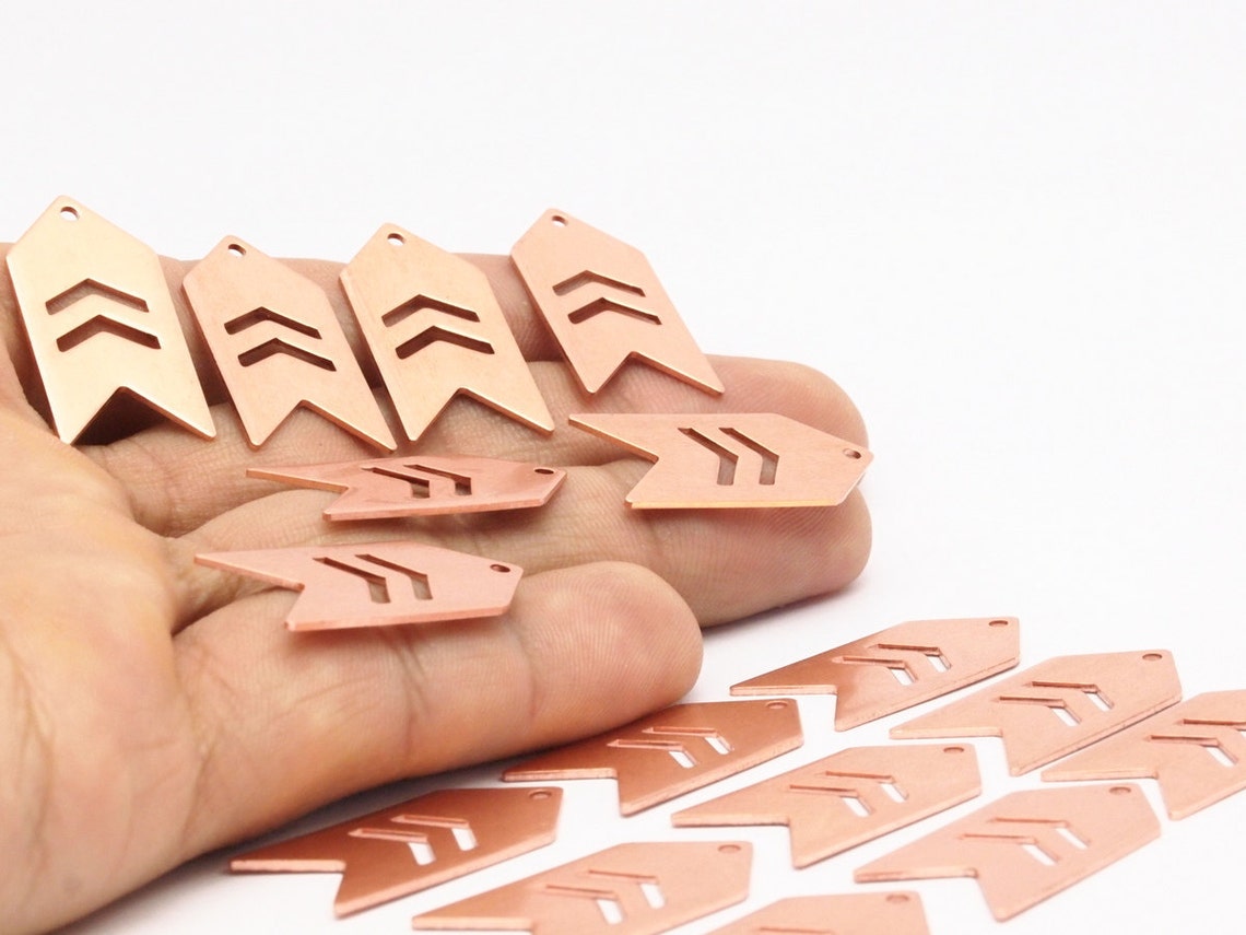 Copper Arrow Chevron 10 Raw Copper Arrow Chevron Charms | Etsy