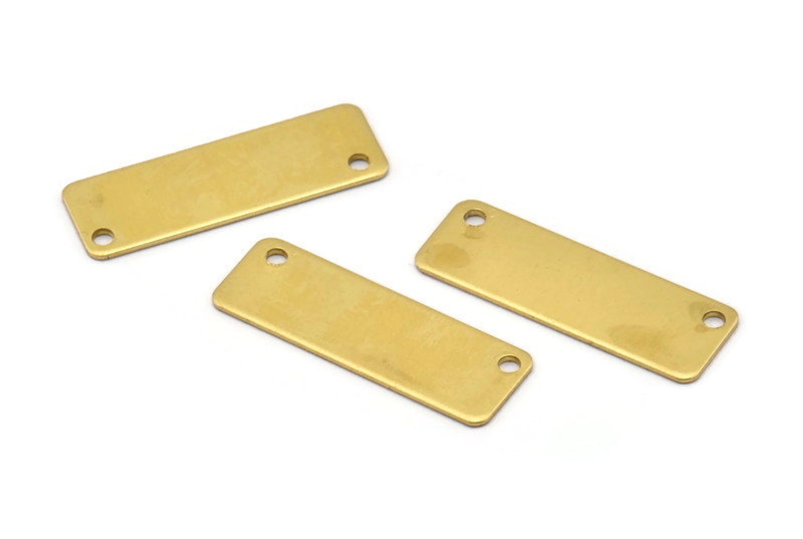 Brass Stamping Blanks, 10 Raw Brass Stamping Blanks (10x30x0.80mm ...