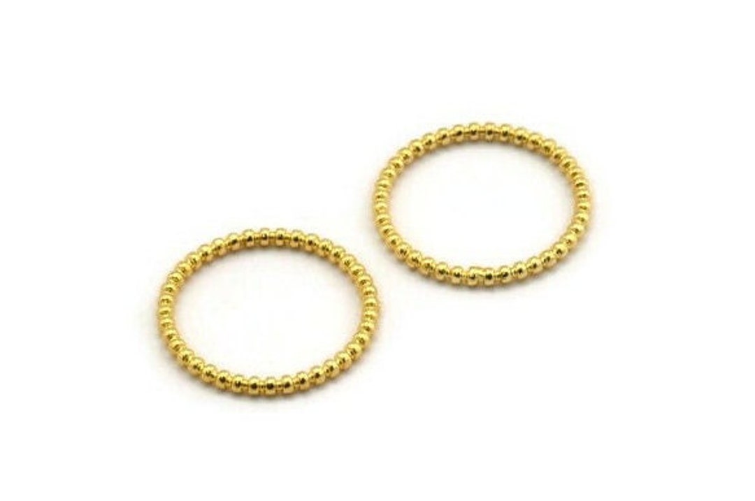 Gold Circle Connector, 2 Gold Plated Brass Circle Connectors Closed ...