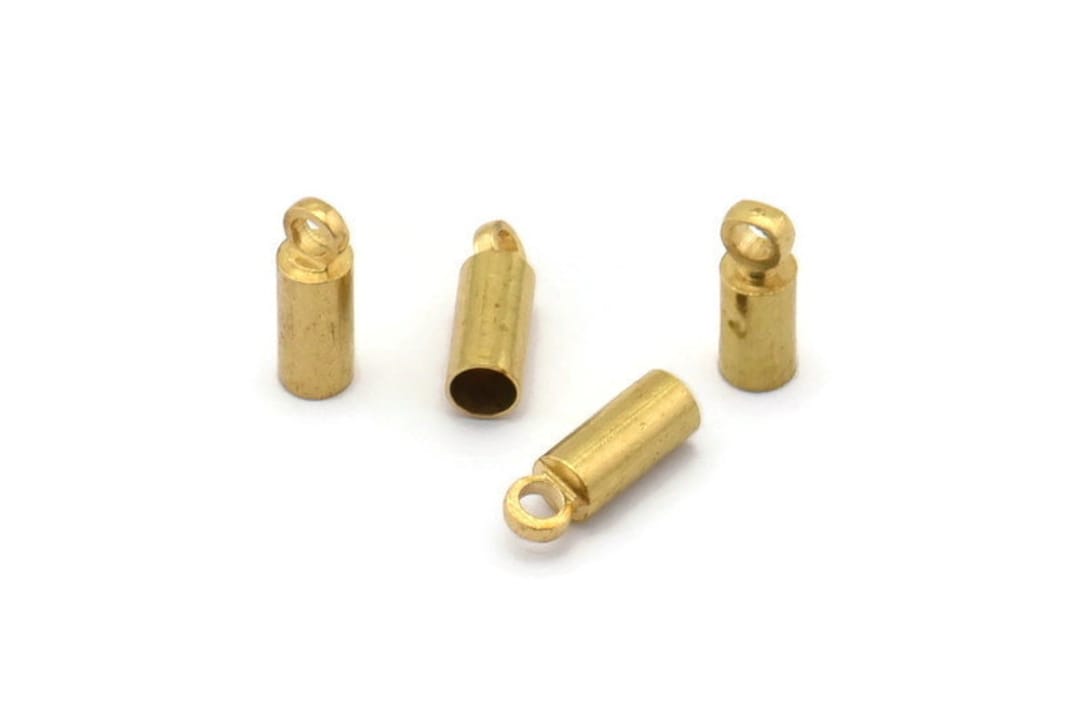 9mm Cord Ends, 50 Raw Brass End Cap, Cord Tip Cord Ends - (9x3mm) B0016 ...