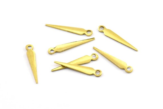 Brass Spike Charm 50 Raw Brass Spike Charms 17x3mm A0266 | Etsy