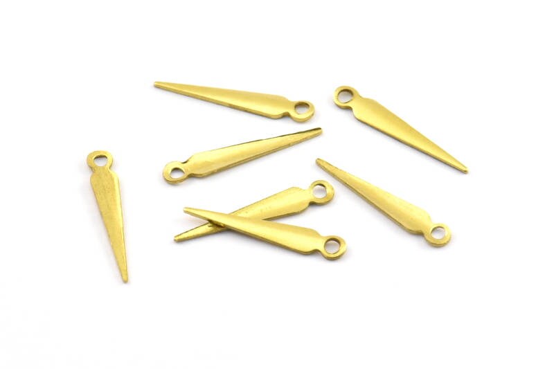 Brass Spike Charm 50 Raw Brass Spike Charms 17x3mm A0266 | Etsy