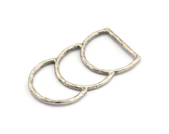Brass Open Jump Rings 5x4x0.7mm Silver Tone Plated Brass Open Jump ...