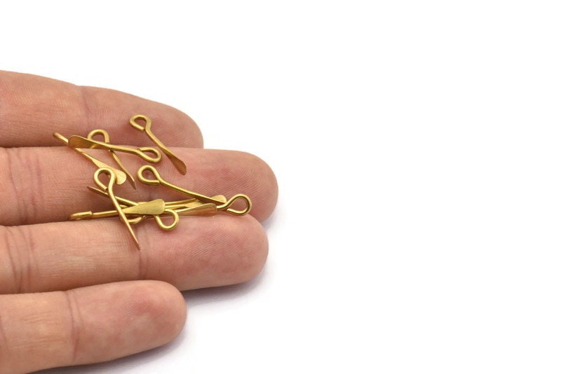 Paddle Eye Pins 12 Raw Brass Paddle Eye Pins 20x1.2mm D0347 - Etsy