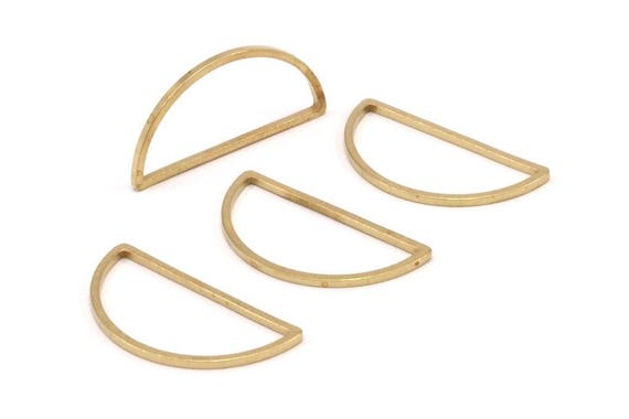 Brass Half Moon 24 Raw Brass Semi Circle Connectors | Etsy