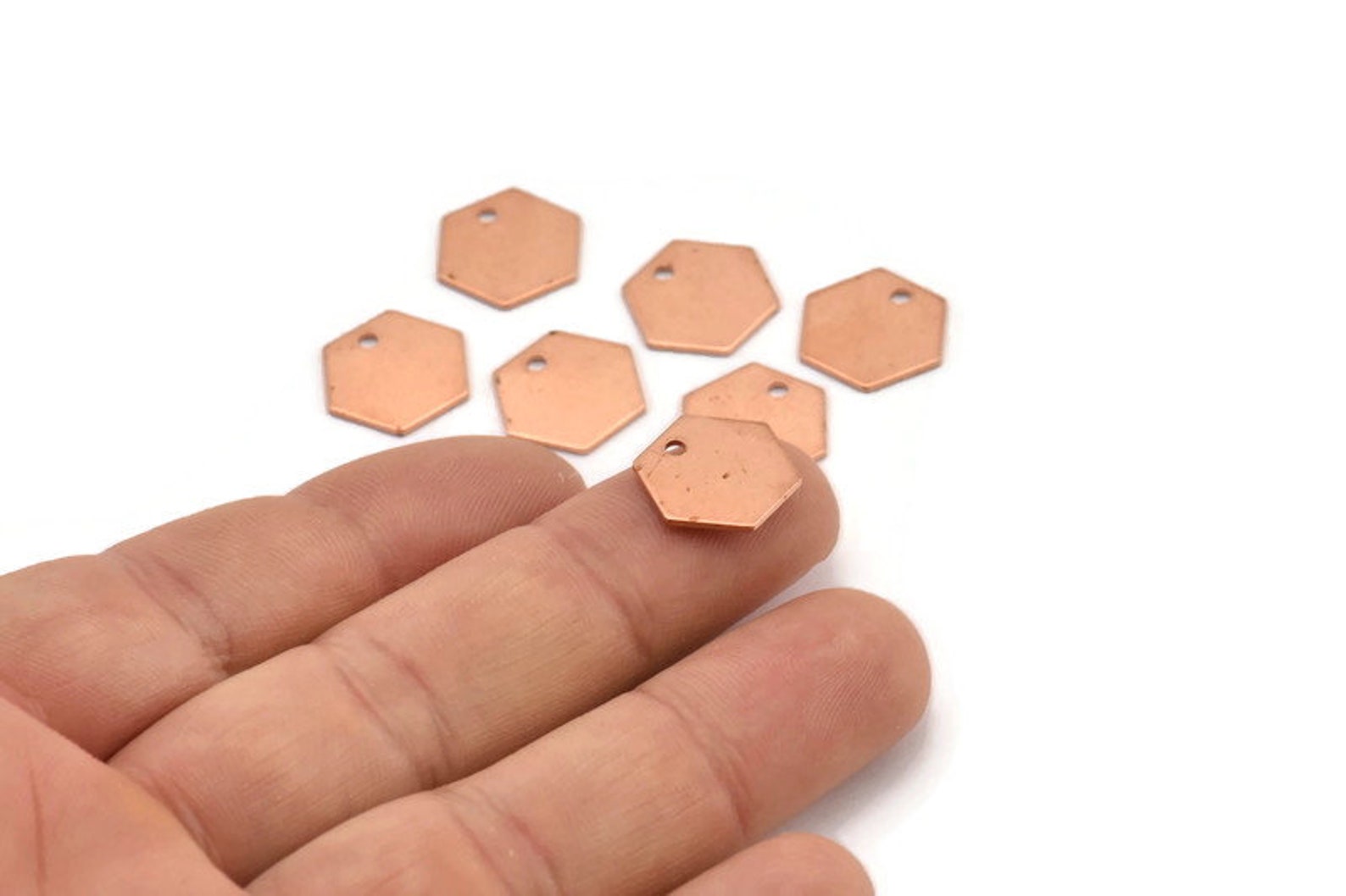 Copper Hexagon Charm 20 Raw Copper Hexagon Stamping Blank Tag - Etsy