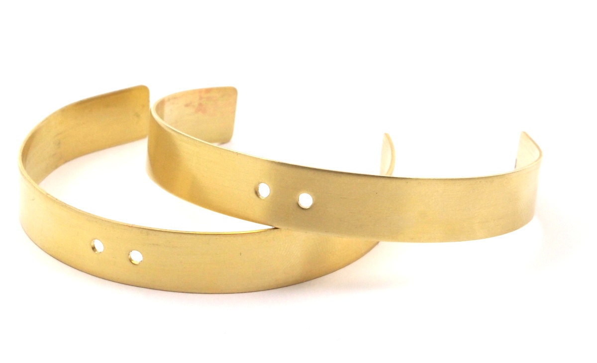 10mm Brass Cuff - 2 Raw Brass Cuff Bracelet Blank Bangle 2 Holes (10mm ...