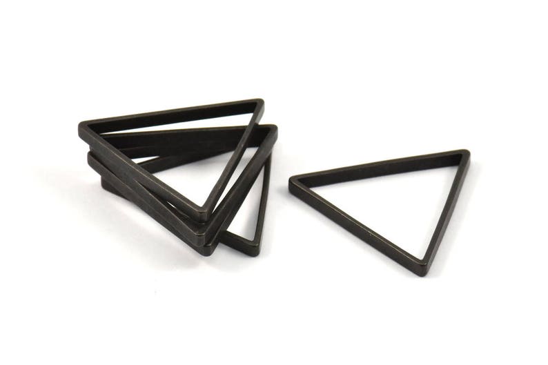 Black Triangle Charm - 24 Oxidized Brass Black Triangle Charms (24x0 ...