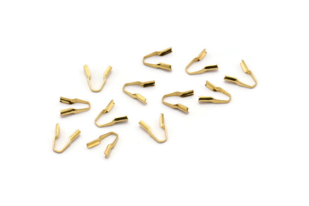 Snake Chain End Caps, 50 Raw Brass Snake Chain Parts, End Caps, Jewelry ...