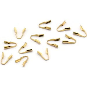 Snake Chain End Caps, 50 Raw Brass Snake Chain Parts, End Caps, Jewelry ...