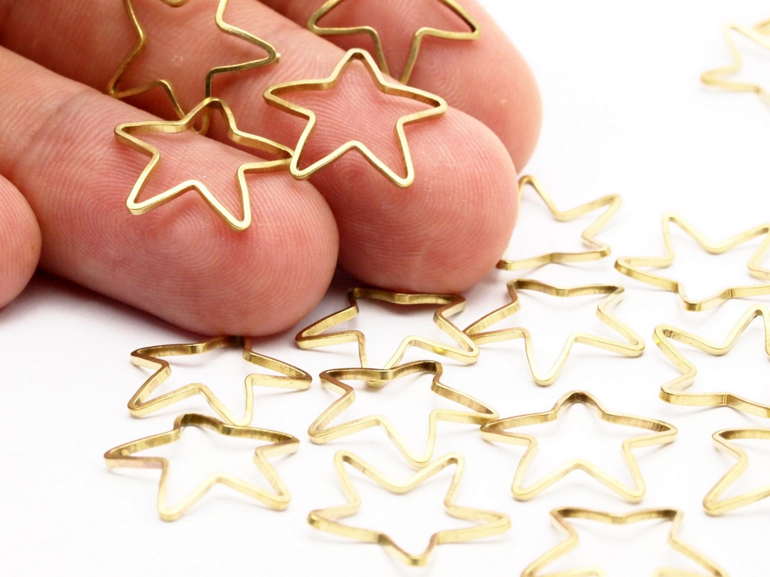 Star Brass Connector 20 Raw Brass Star Connector 16mm Bs | Etsy