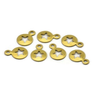 Brass Star Charm, 100 Raw Brass Star Charms (7mm) Brs 8086 L005 - Etsy