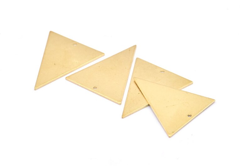 Brass Triangle Pendant 6 Raw Brass Triangle Charms With 1 | Etsy