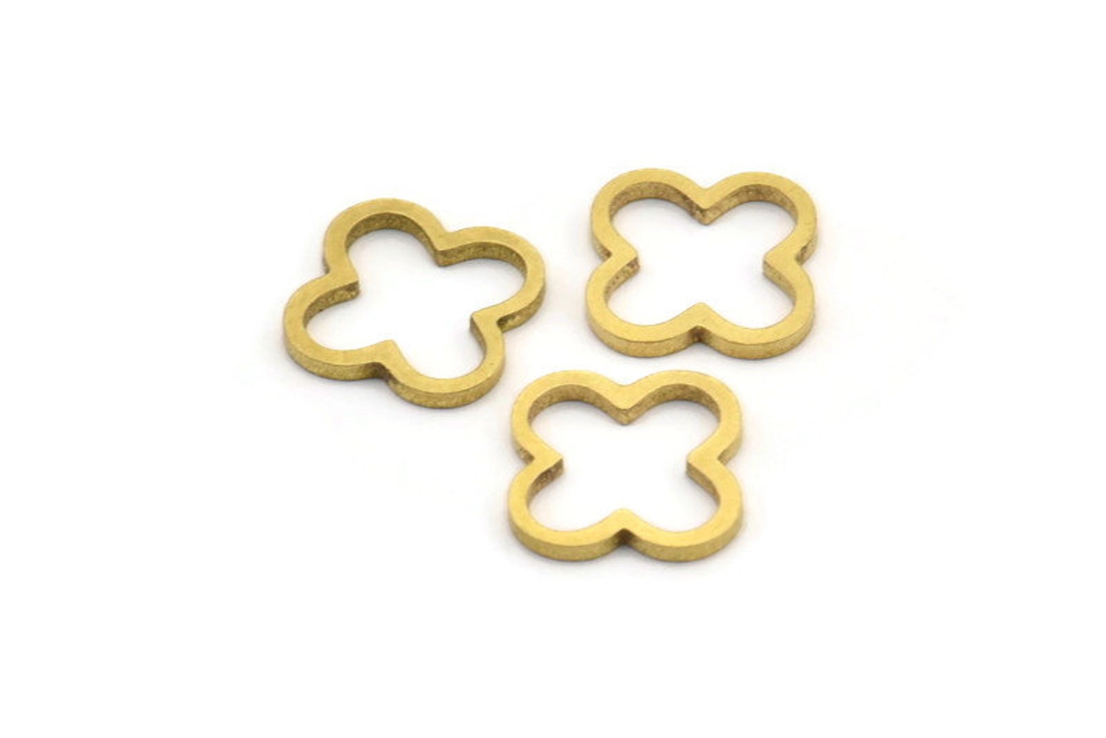 Brass Geometric Connectors, 24 Raw Brass Plus Shaped Connectors (12x1 ...