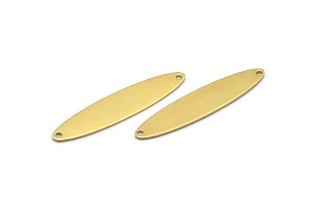Brass Oval Connectors, 12 Raw Brass Oval Connectors With 2 Holes ...