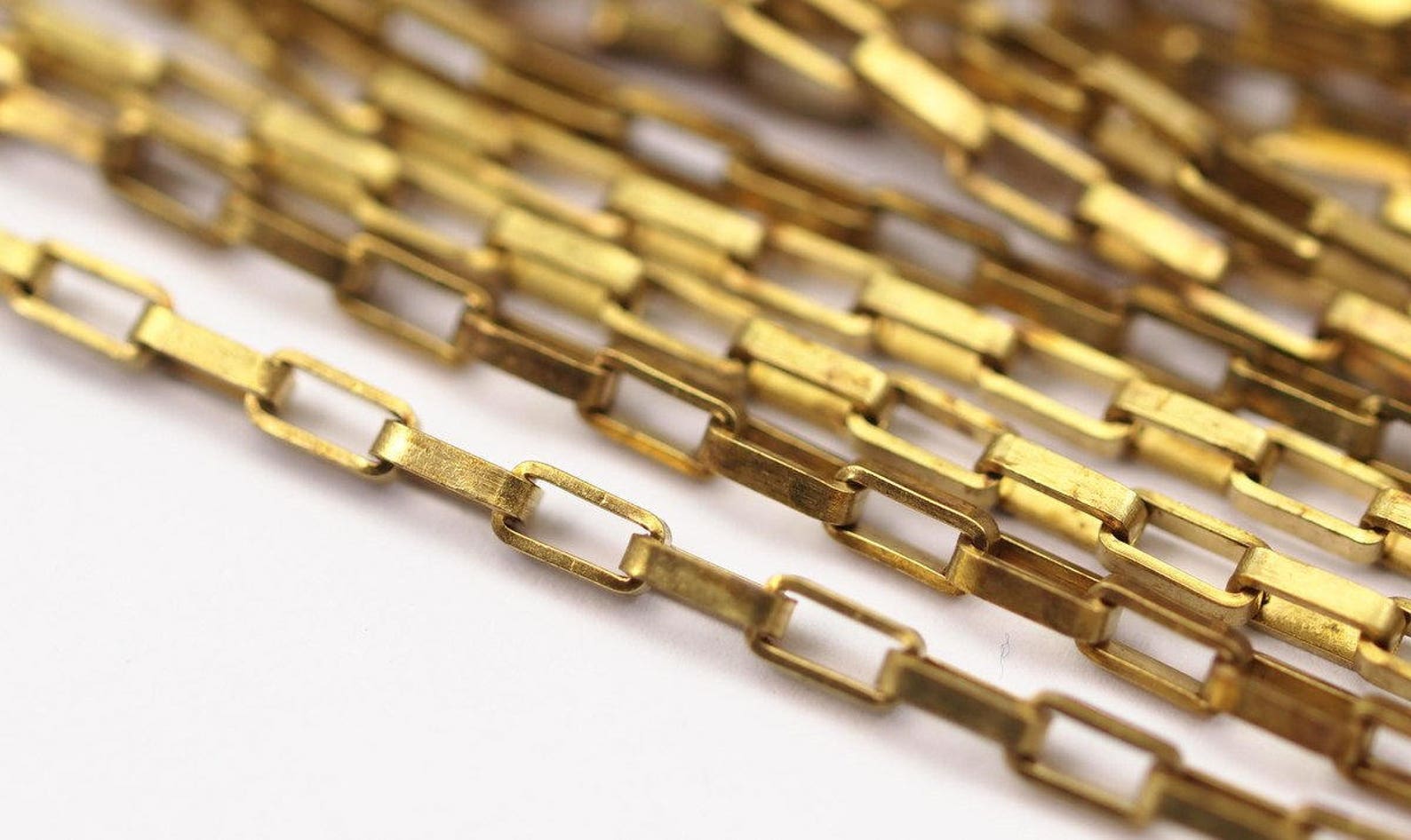 Link Chain Rectangle Chain 5 M. Rectangle Raw Brass Chain - Etsy
