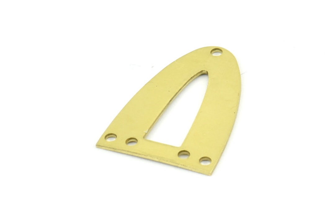 Half Ellipse Charm, 10 Raw Brass Half Ellipse Shape Charms With 5 Holes ...