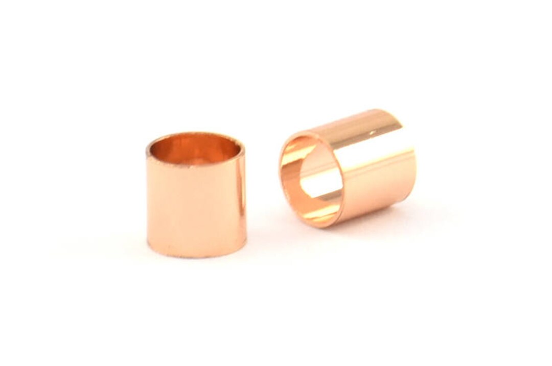 Rose Gold Tube Bead, 50 Rose Gold Plated Brass Tube Beads (5x5mm) Bs ...