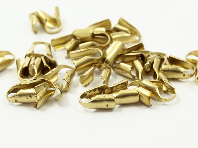 4mm Snake Chain End 50 4mm Raw Brass Snake Chain Parts Cap 8 | Etsy