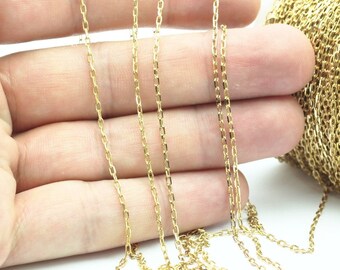 Eye Shape Chain Wavy Chain Disc Chain Soldered Chain Raw Brass - Etsy
