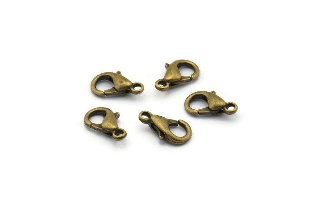 Brass Parrot Clasp, 100 Antique Bronze Lobster Claw Clasps (10x5mm ...