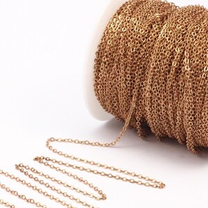 Solid Brass Chain, 5 M - (1.5x2mm) Raw Brass Soldered Chain - R006 - Etsy