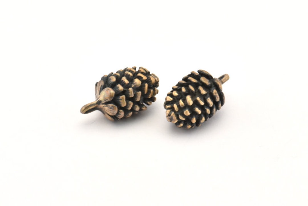 Conifer Cone Pendant, 1 Oxidized Bronze Conifer Cone Charms, Pendants ...
