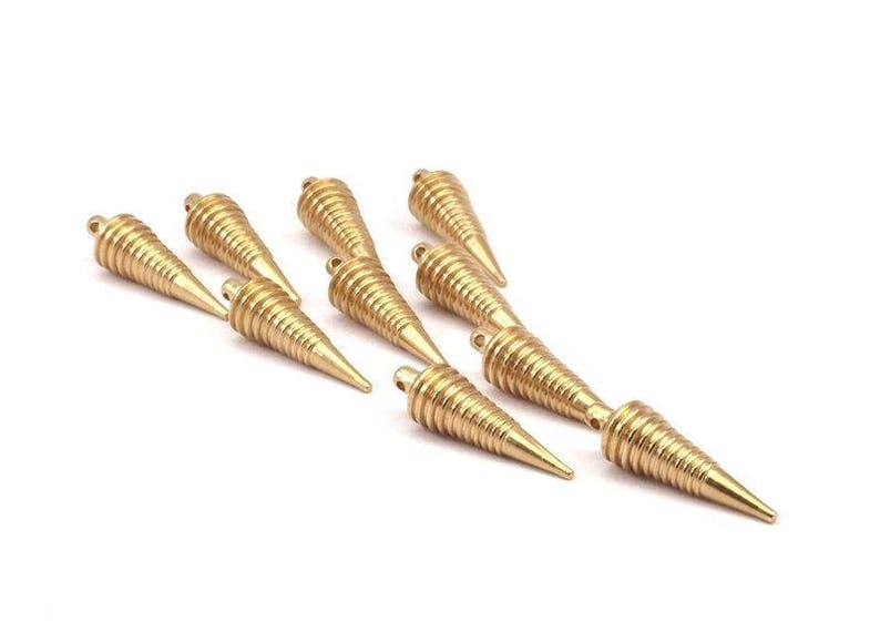 Raw Brass Spike 5 Raw Brass Spike Tribal Pendants With 1 Loop | Etsy