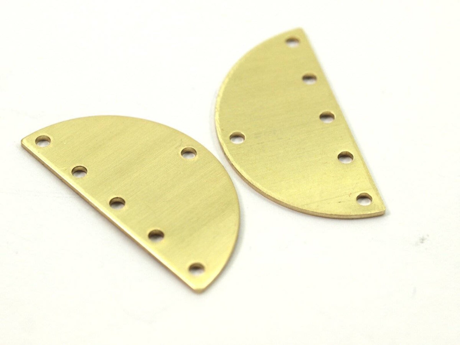 Half Moon Charm, 10 Raw Brass Semi Circle Blanks With 6 Holes (30x15x0 ...