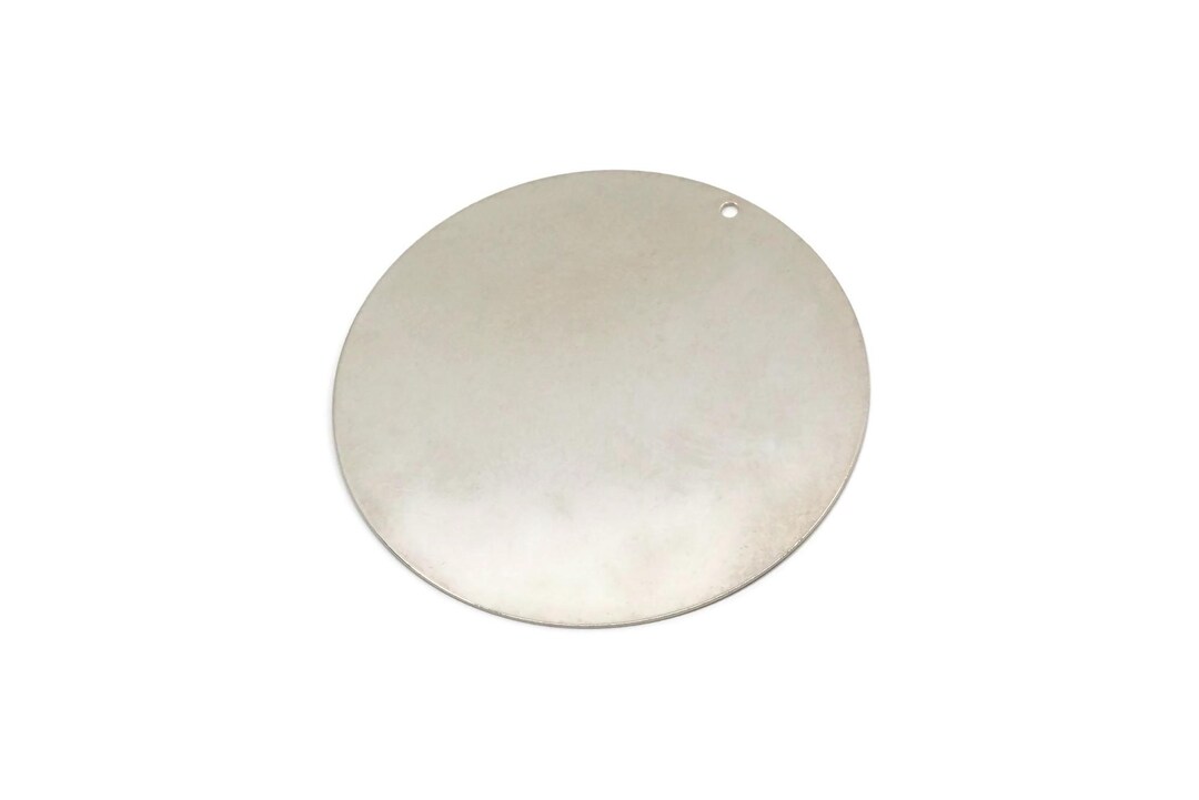 Silver Round Blank, 2 Huge Silver Tone Round Stamping Blanks With 1 ...