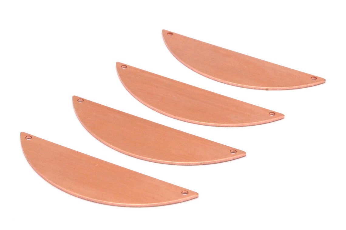 6 Raw Copper Semi Circle Blanks 51x15x0.80 A0784 | Etsy
