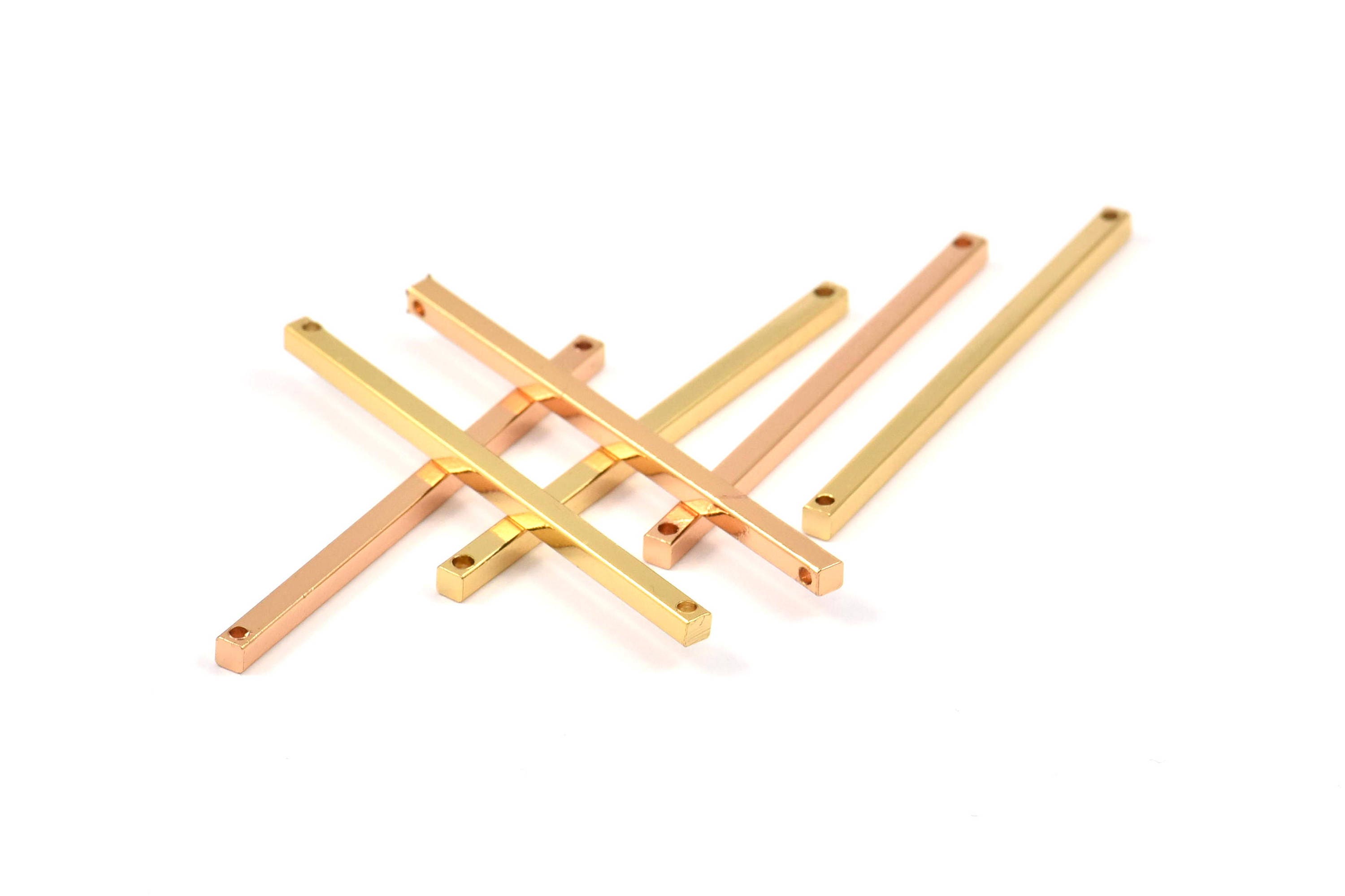 Tiny Gold-Rose Gold Bar 8 Gold-Rose Gold Plated Bar Charms | Etsy