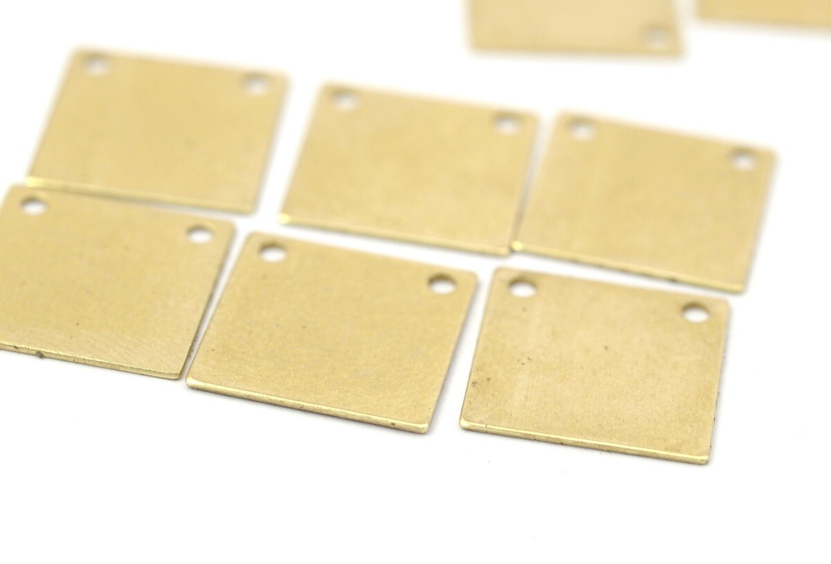 Raw Brass Square 20 Raw Brass Square Blanks With 2 Holes | Etsy