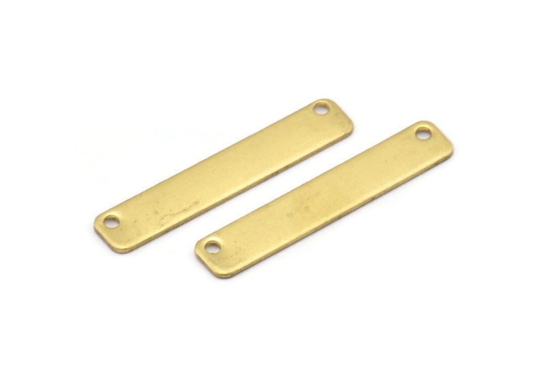 Costumized Name Plate, 12 Raw Brass Stamping Blanks With 2 Holes ...