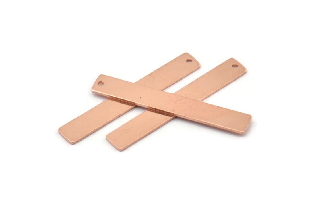 Copper Rectangle Bar, 10 Raw Copper Stamping Blanks With 1 Hole ...