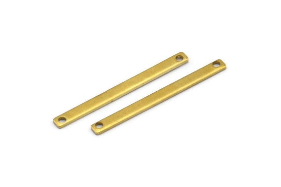 Tiny Bar Pendant 24 Raw Brass Connector Bars With 2 Holes - Etsy