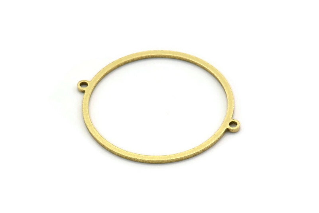 Brass Round Connector, 12 Raw Brass Round Shaped Connectors With 2 ...
