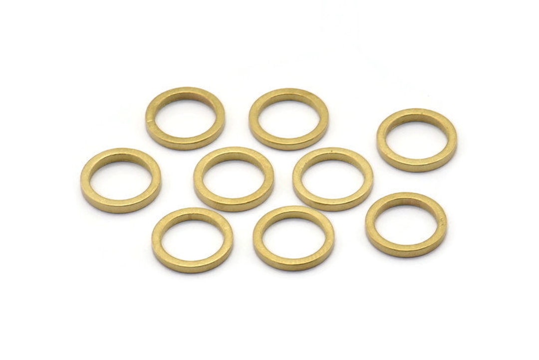 10mm Circle Connectors - Raw Brass Circle Connectors (10x1.2mm) N0439 ...