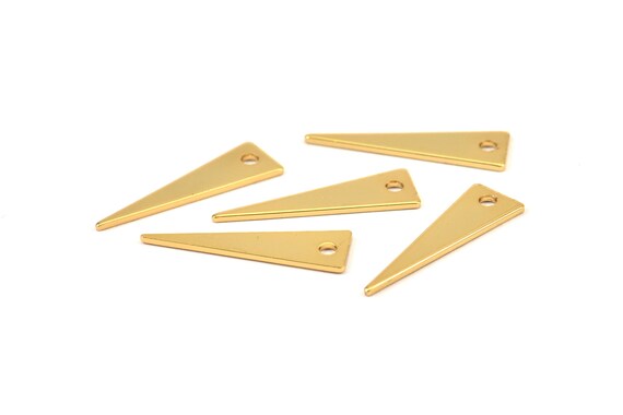 Gold Tiny Triangle 12 Gold Plated Brass Triangle Charms | Etsy