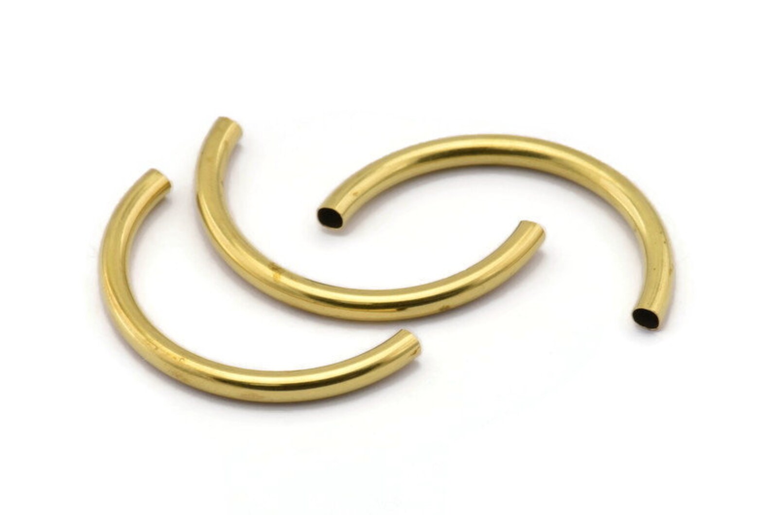 Noodle Curved Tubes 12 Raw Brass Semi Circle Tubes - Etsy